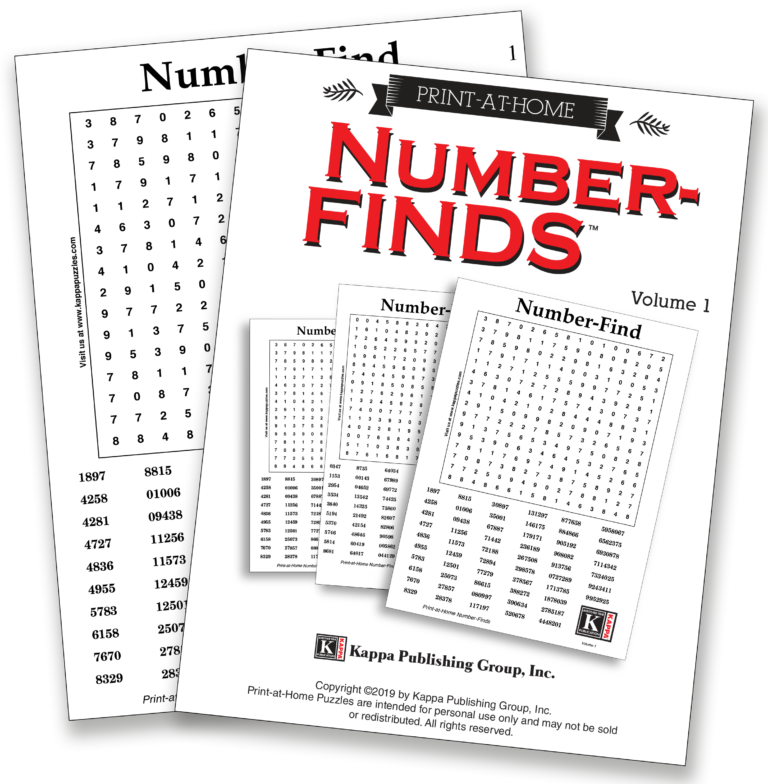 Print-at-Home Number-Finds – Kappa Puzzles