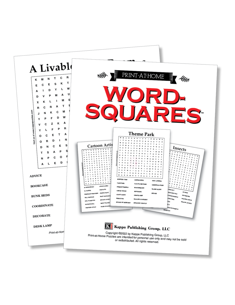 Print-at-Home Word-Squares – Kappa Puzzles